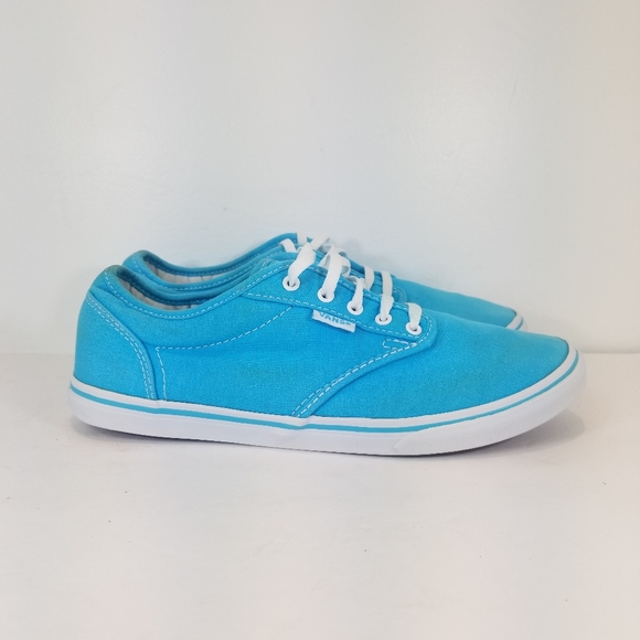 Vans | Shoes | Vans Lace Up Turquoise Blue Sneakers Sz 75 | Poshmark